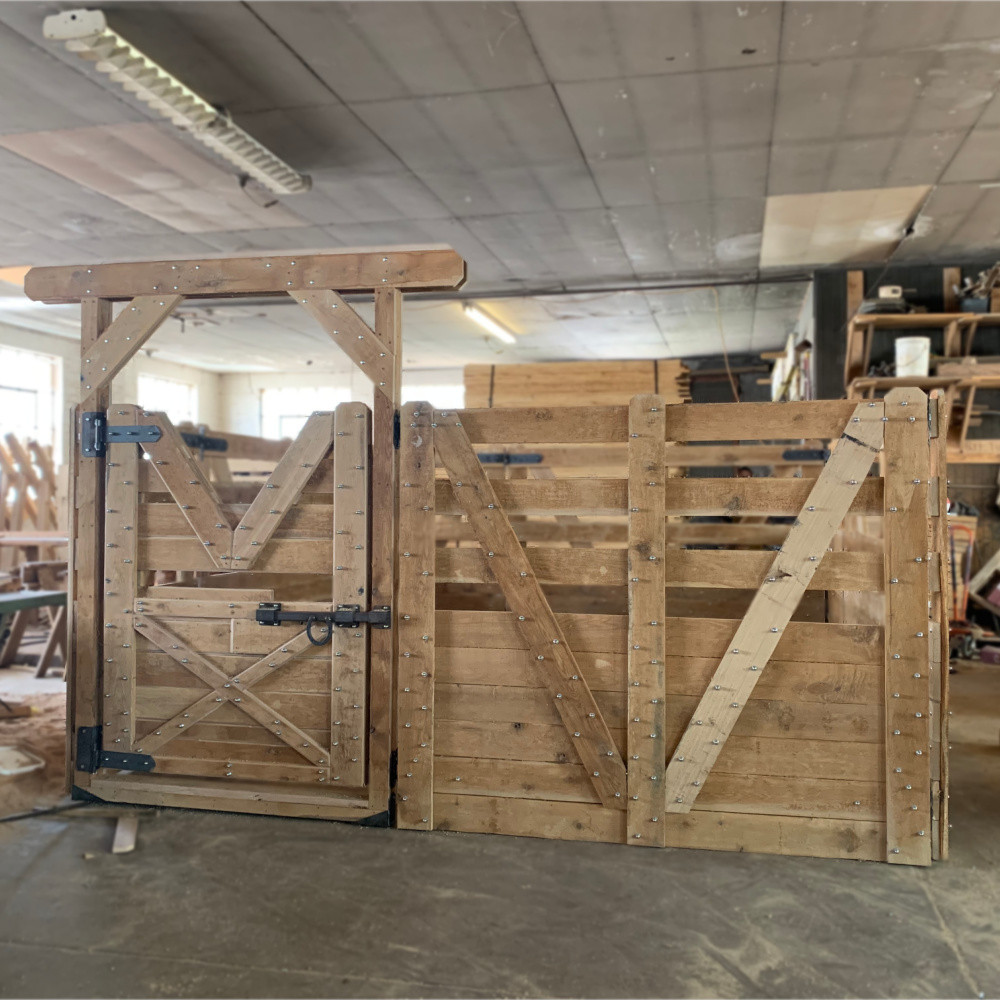 Complete Cowboy Stall, Custom White Oak Horse Stalls
