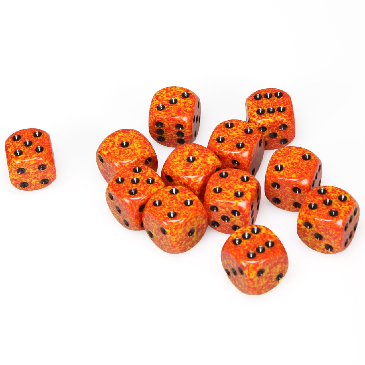 Speckled 16mm d6 Fire Dice Block - One Eyed Jacques
