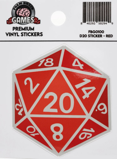D20 Sticker: Red - One Eyed Jacques