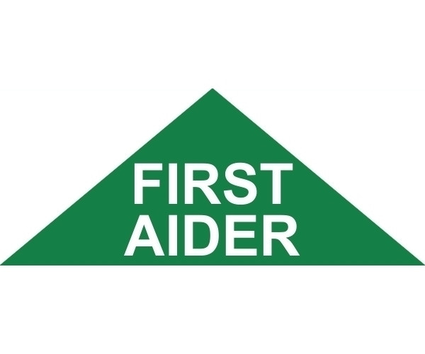 First Aider Triangular Vinyl Helmet Sticker (110 x 55mm) - Selles Medical