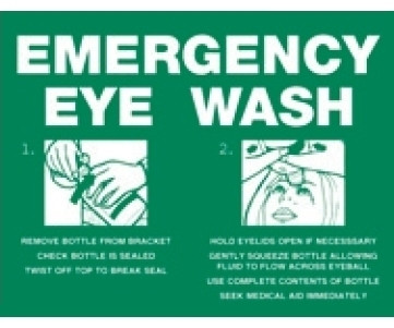 Eyewash Instruction Self Adhesive Sign - Selles Medical