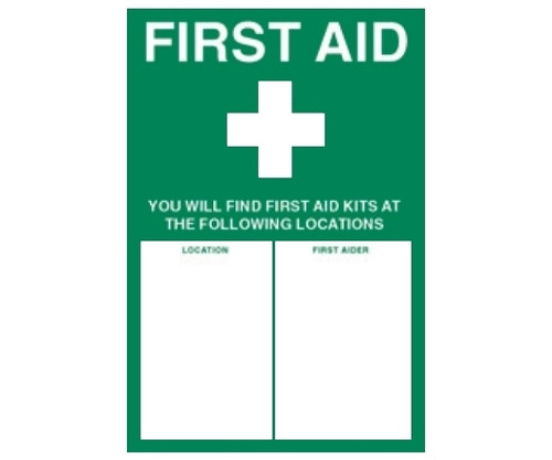 First Aid Located At Self Adhesive Sign - Selles Medical