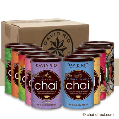 David Rio: Chai Variety Pack - 6 Packs Canisters (Instant Dry Mix)