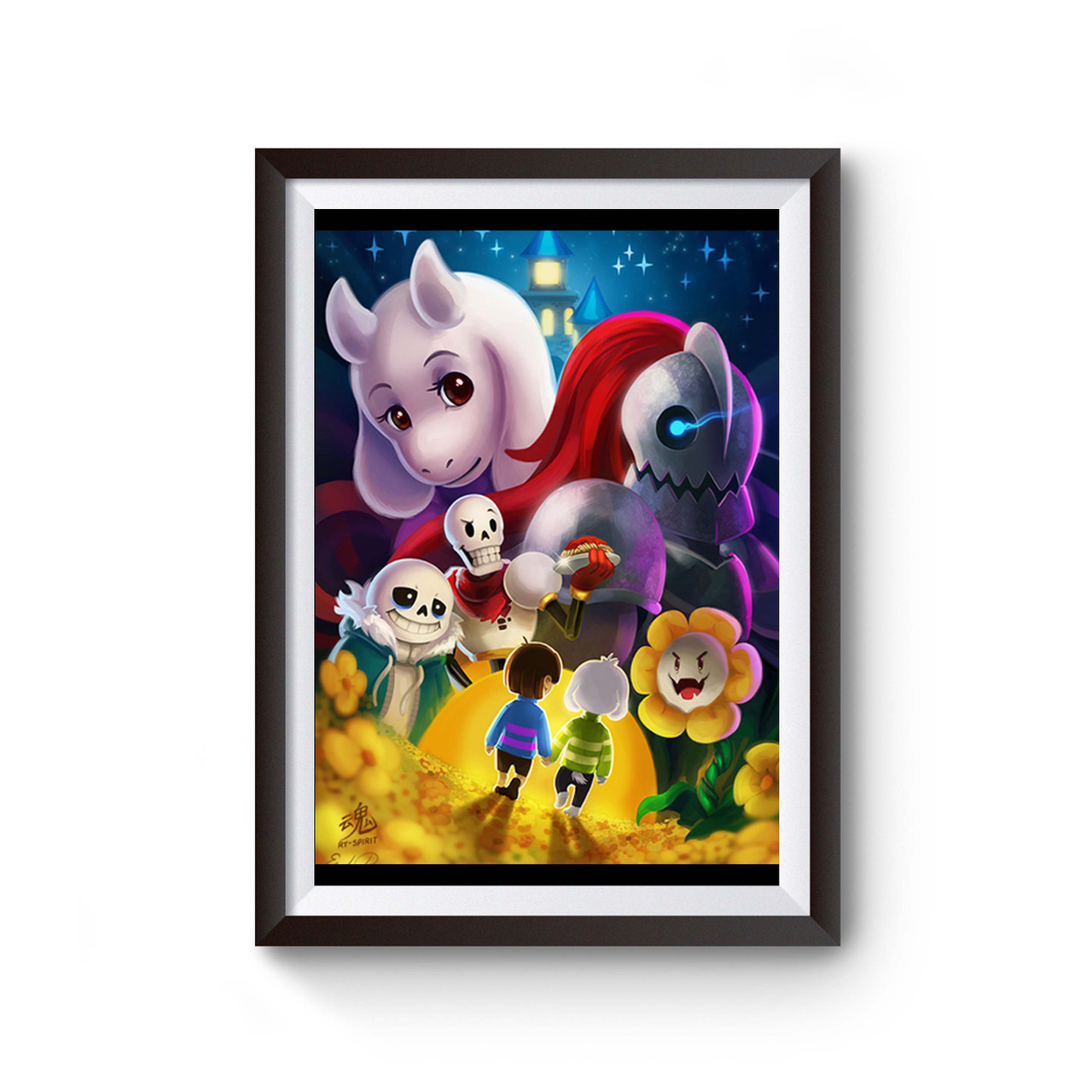 Undyne Alphys Undertale Cartoon Poster