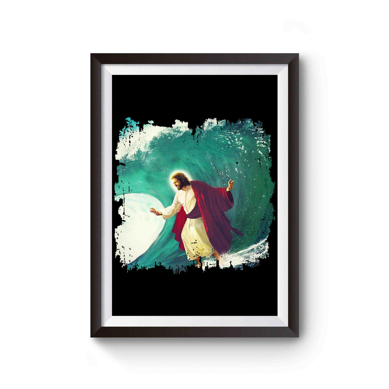 Surfing Jesus Surfing Poster