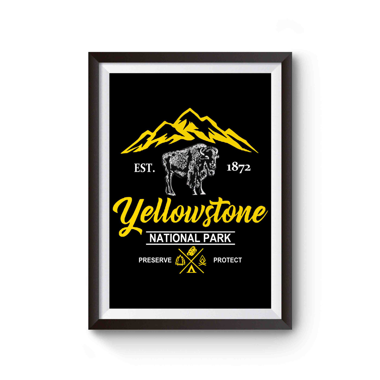 Yellowstone National Park Bison Preserve Protect Poster