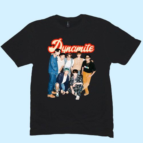 Bts Dynamite Group Retro Men T Shirt