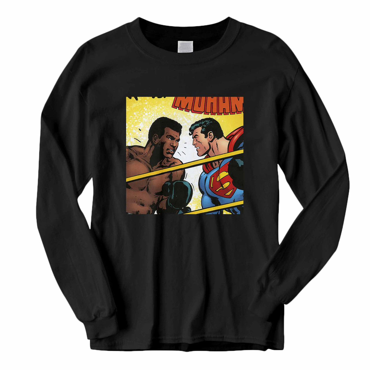 Muhammad Ali Vs Superman Close Up Fight Long Sleeve Shirt