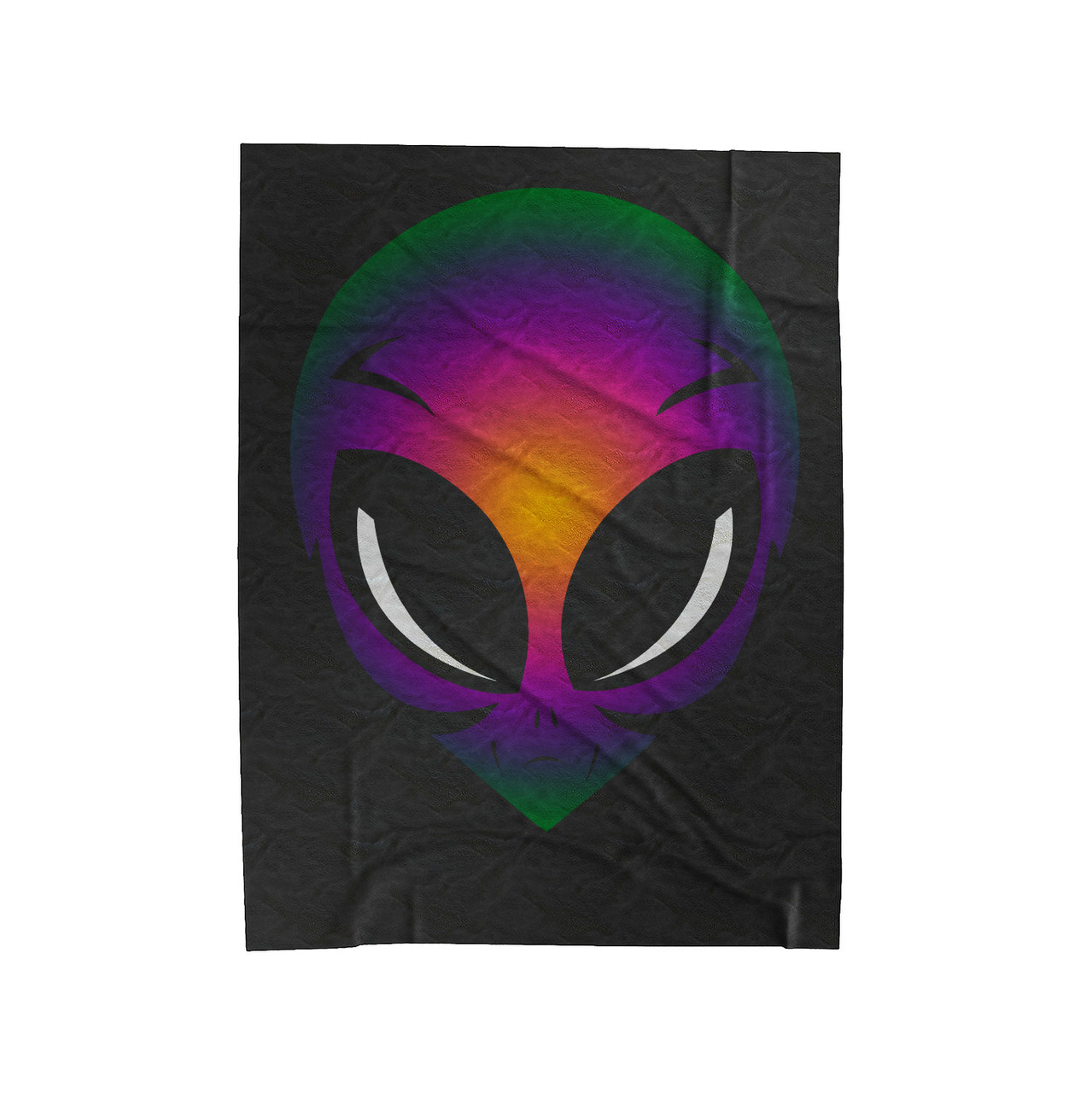 Alien Head Holographic Funny Extraterrestrial Velveteen Blanket