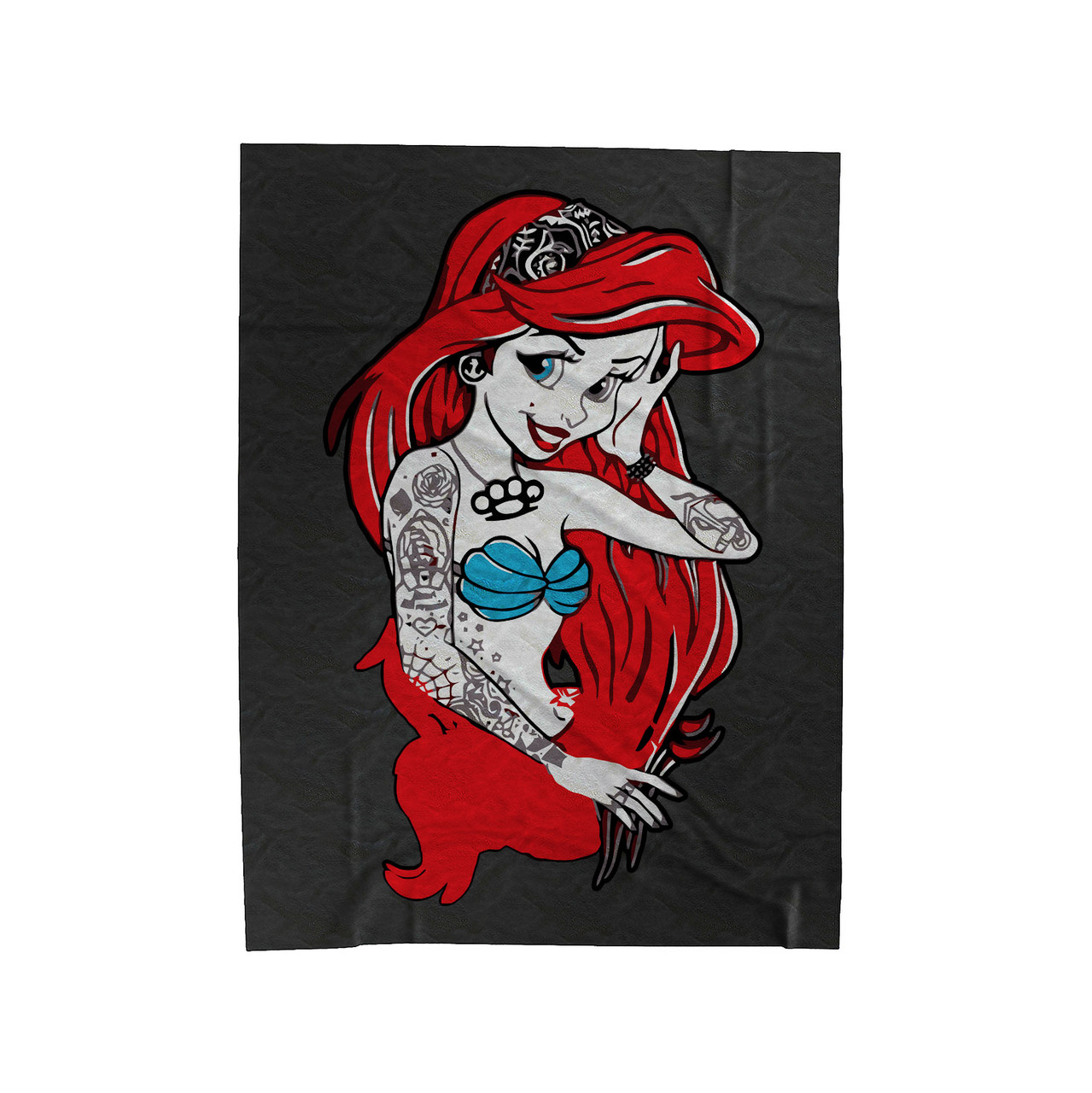 Ariel The Little Mermaid Punk Rock Disney Velveteen Blanket