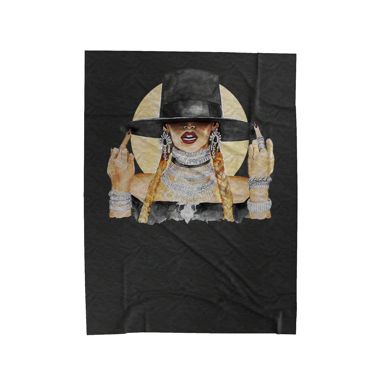 Beyonce Middle Finger Singer Art Velveteen Blanket