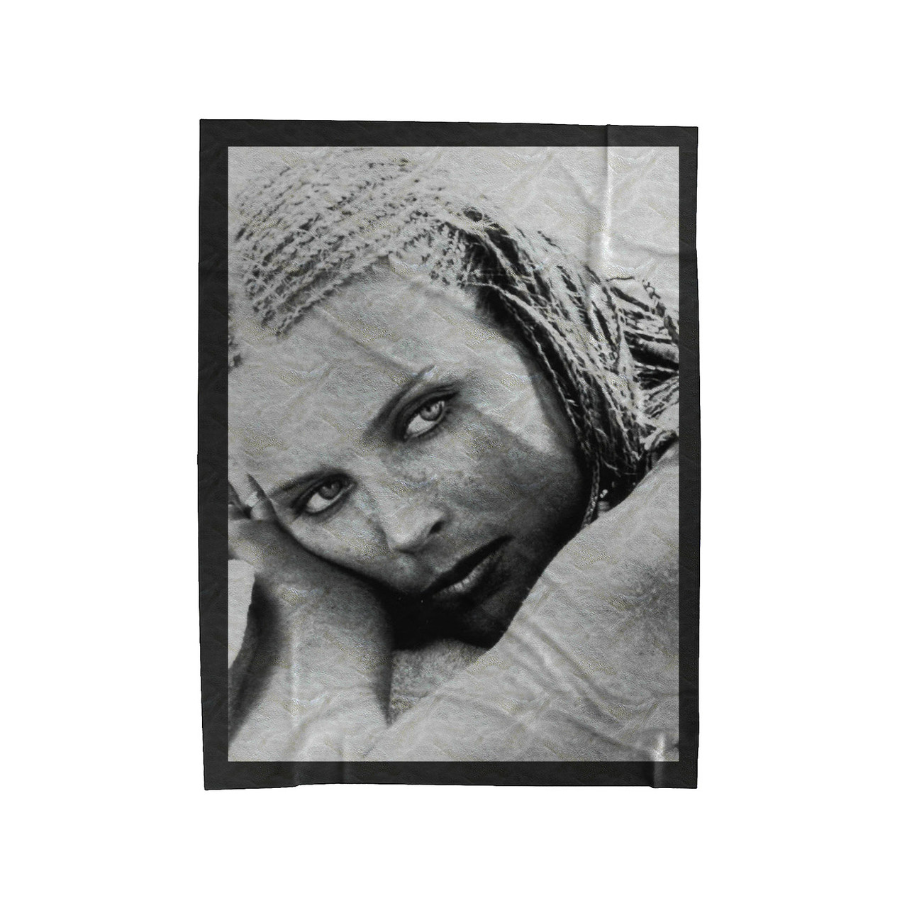 Bo Derek Black White Art Velveteen Blanket