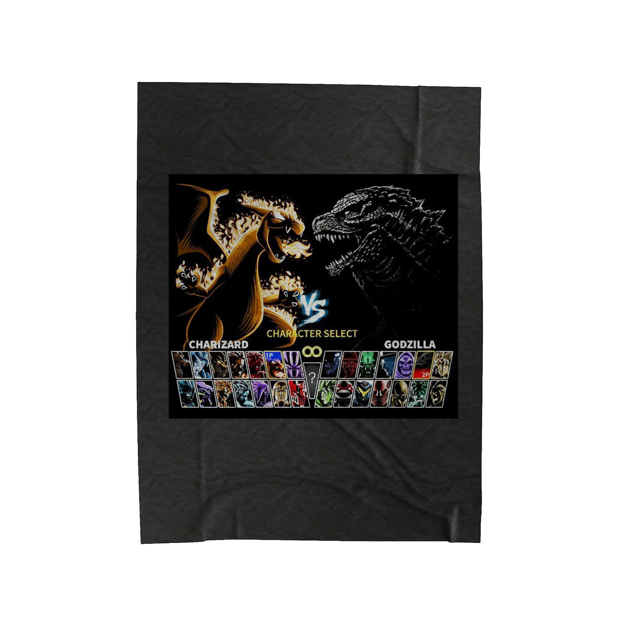 Charizard Versus Godzilla Velveteen Blanket