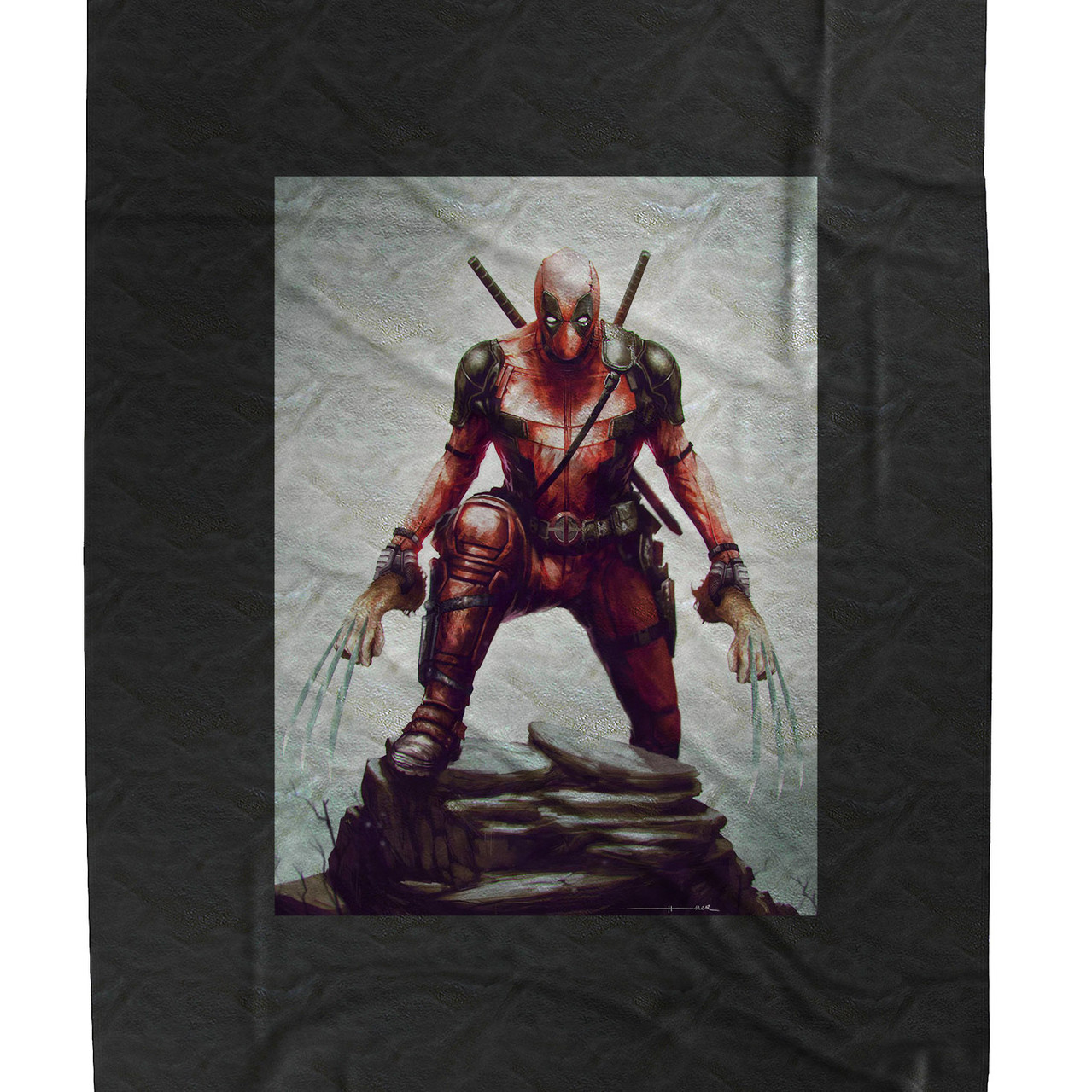 Deadpool Vs Wolverine Velveteen Blanket