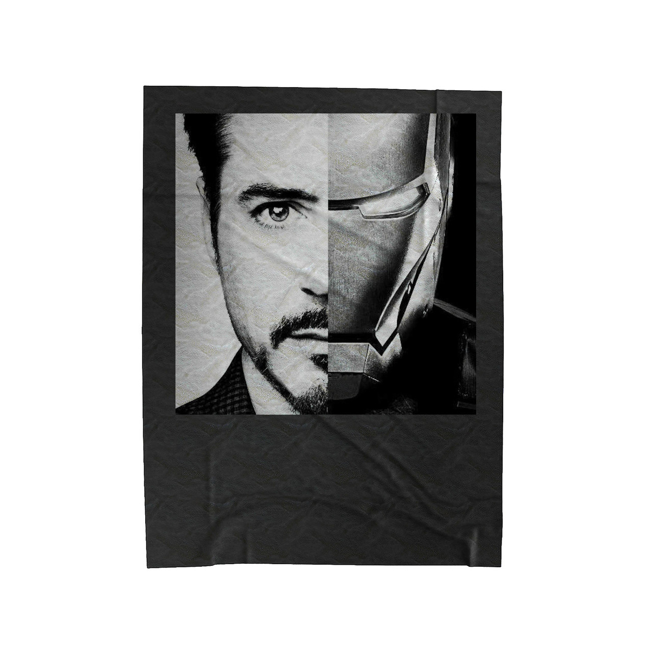 Iron Man Robert Downey Jr Half Face Velveteen Blanket
