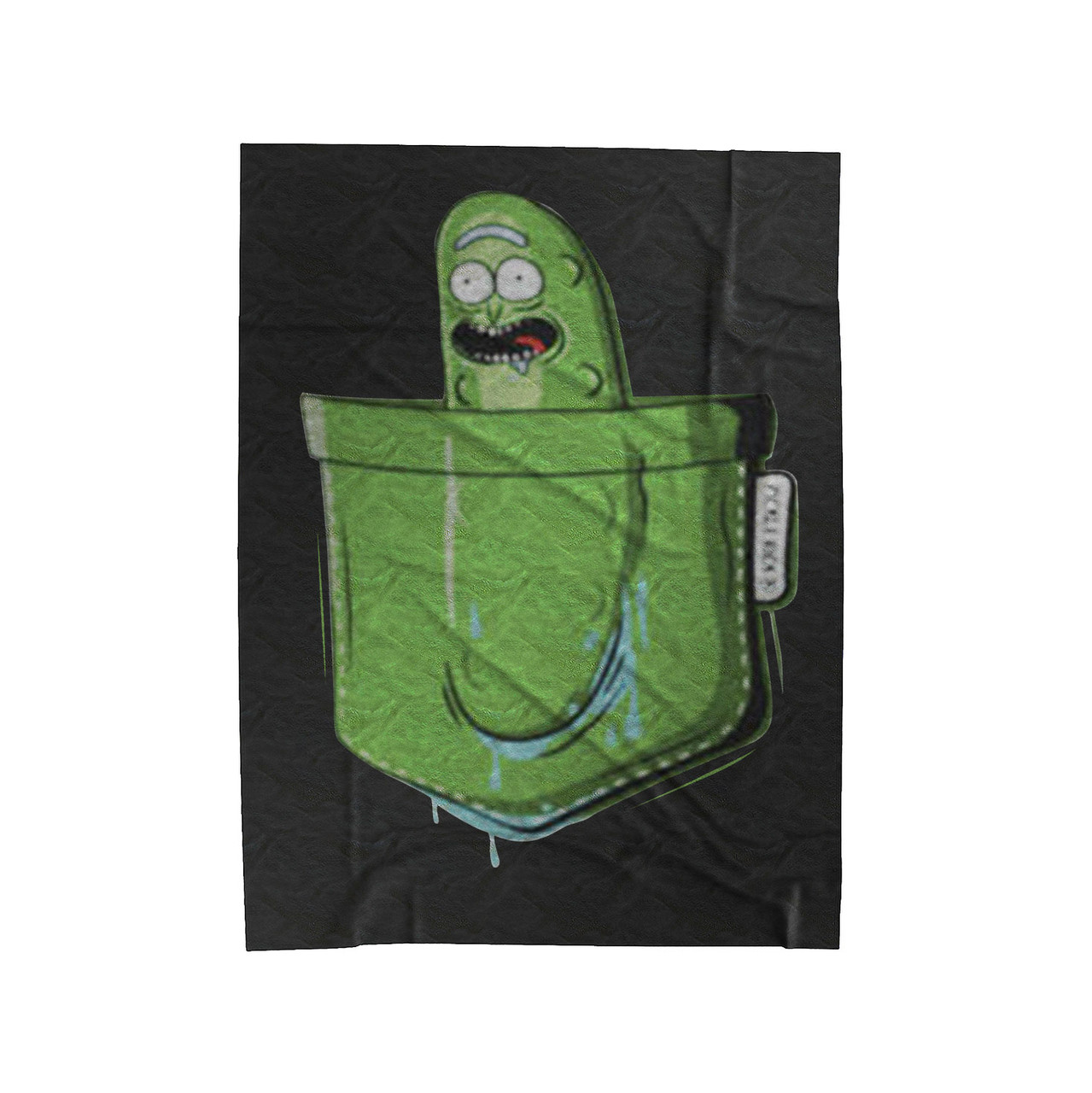 Pickle Rick In My Pocket Rick Morty Velveteen Blanket