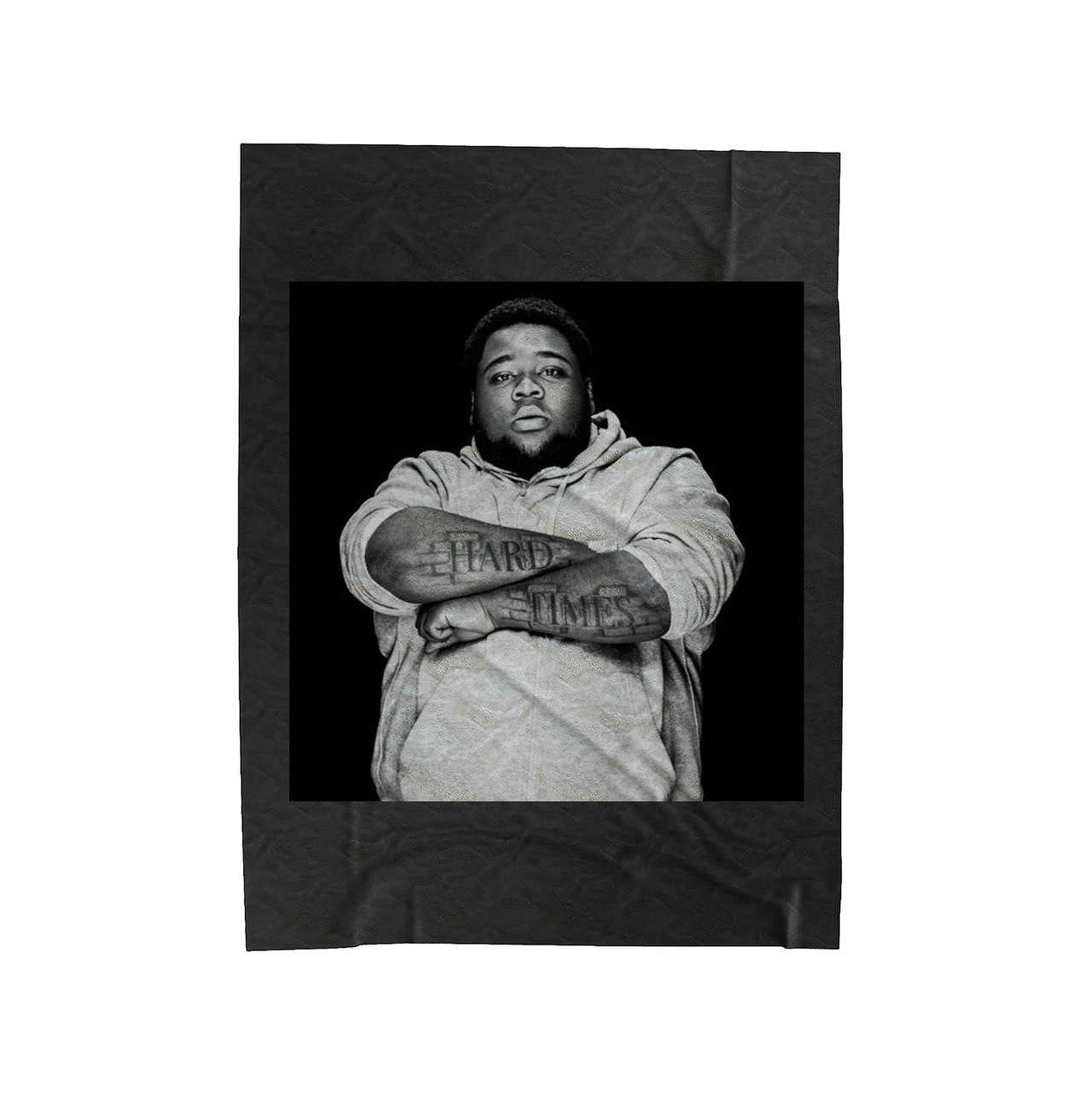 Rod Wave Pose Tattoo Velveteen Blanket