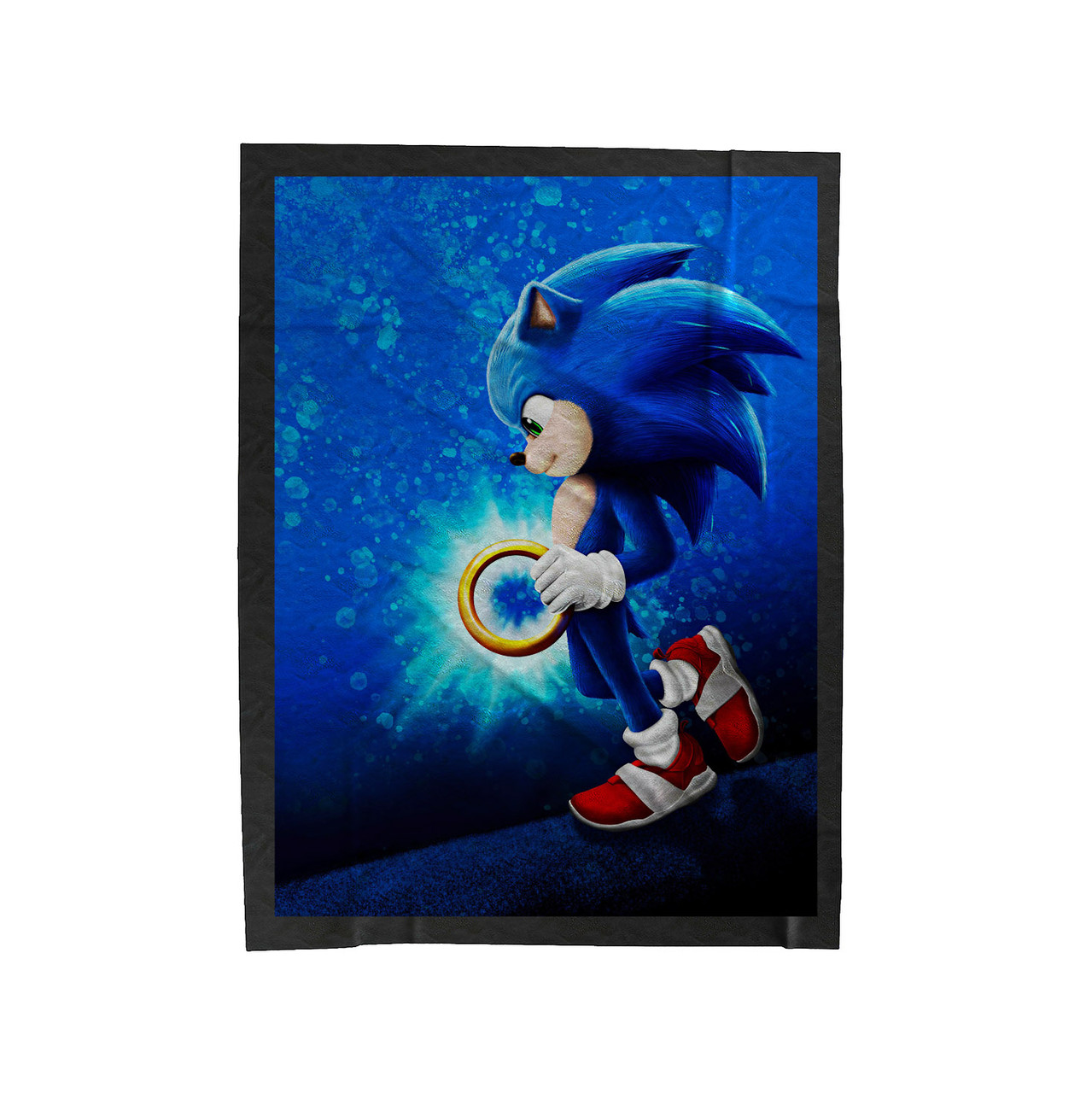 Sonic The Hedgehog With Ring Velveteen Blanket