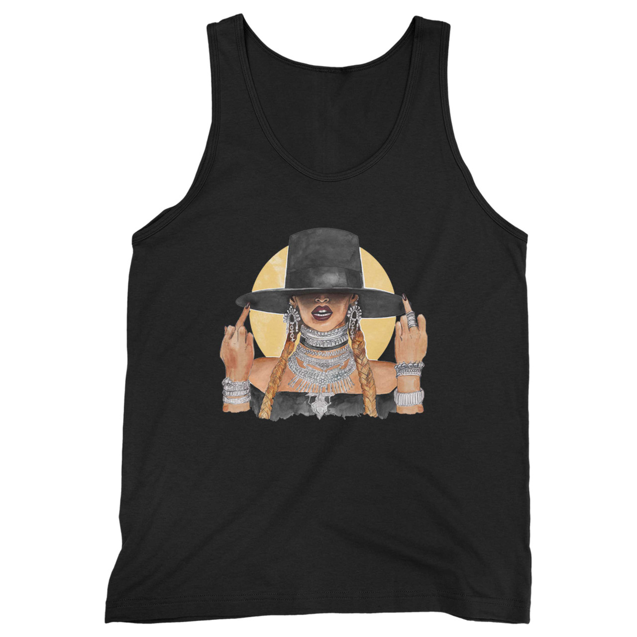 Beyonce Middle Finger Singer Art Men Tank Top