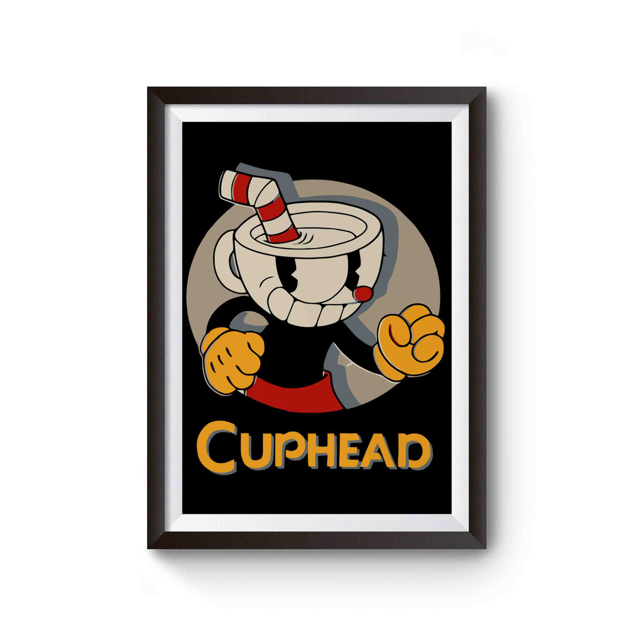 Cuphead Logo Portrait Circle Poster