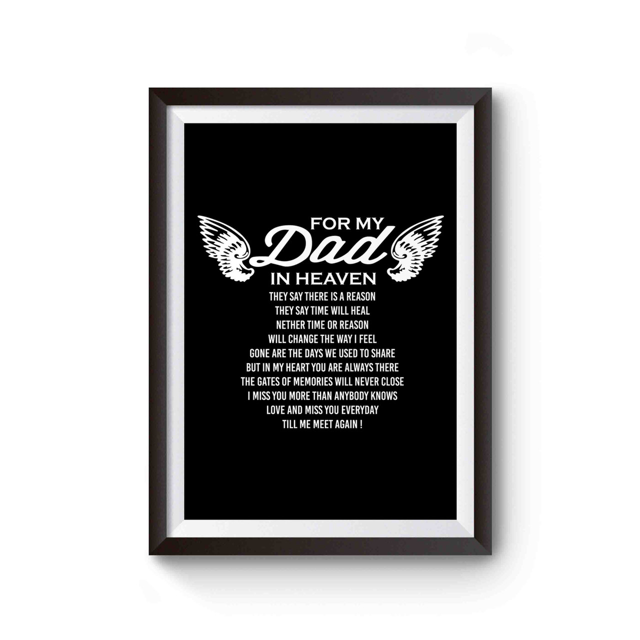 For My Dad In Heaven Dad Guardian Angel In Loving Memory Dad Gift Poster