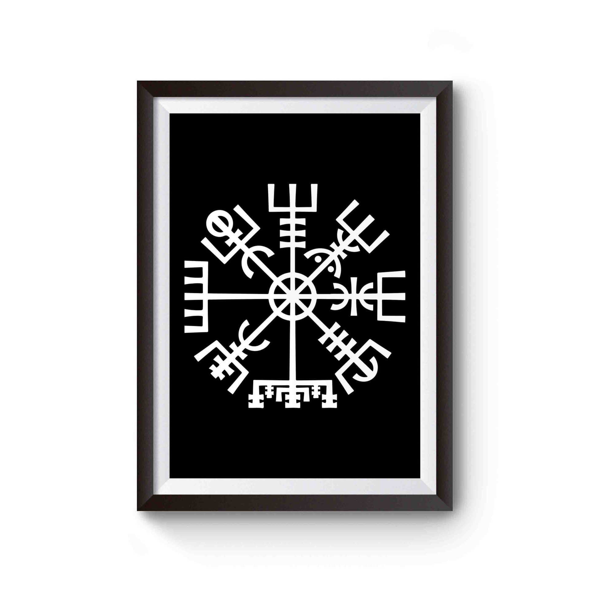 Vegvísir Viking Compass Symbol Poster