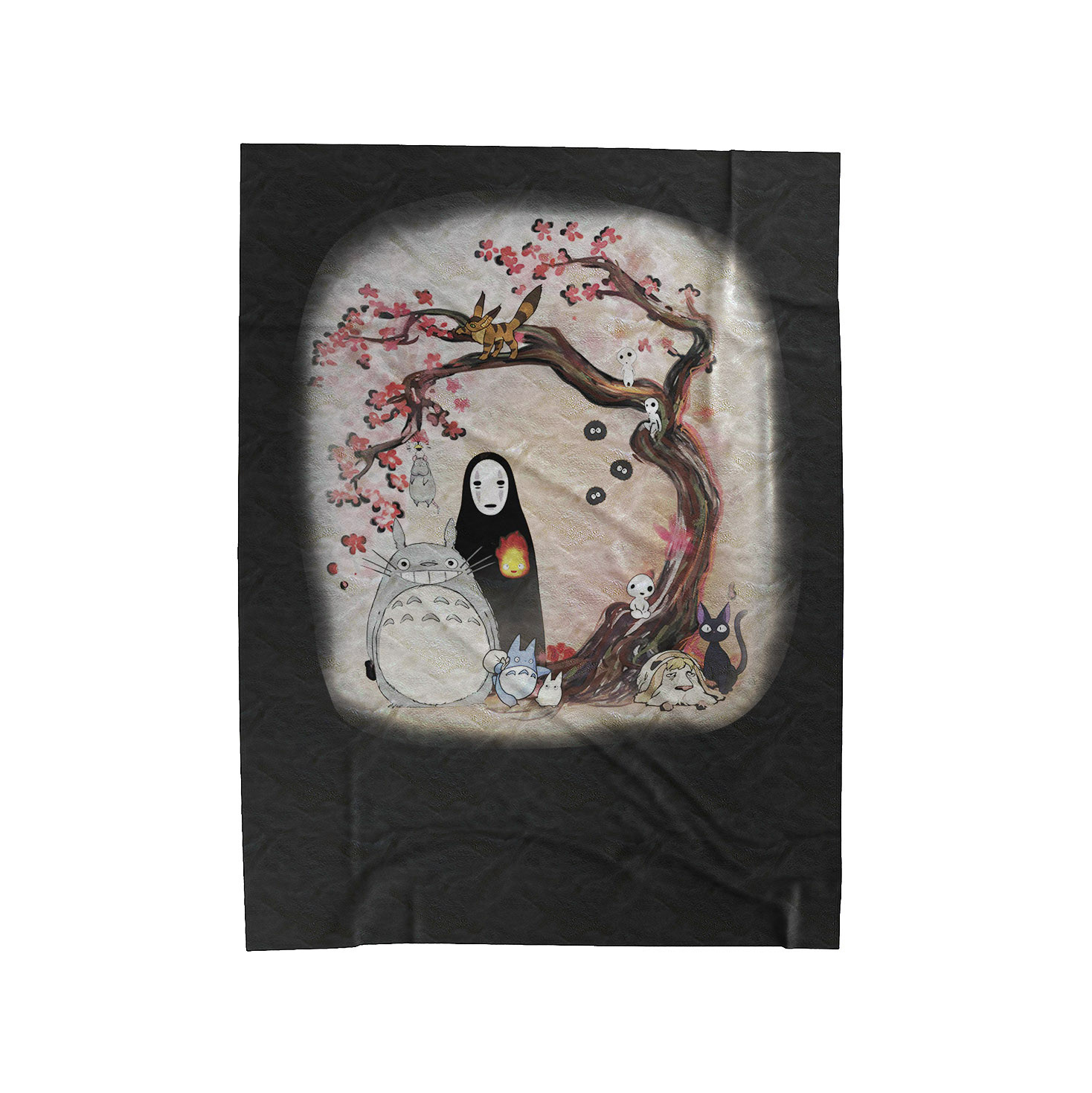 Studio Ghibli Characters Cherry Blossom Tree Poster