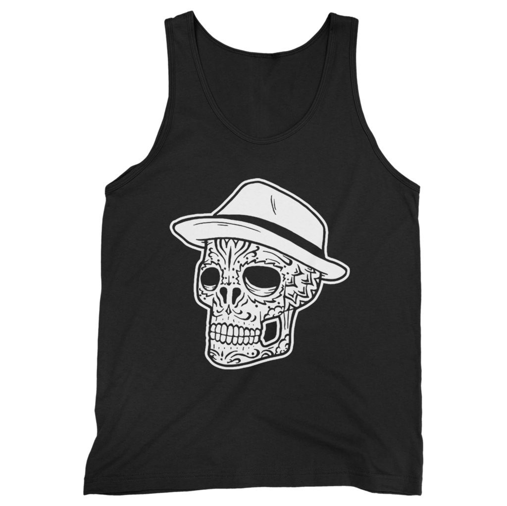 Skull In The Fedora Hat Men Tank Top