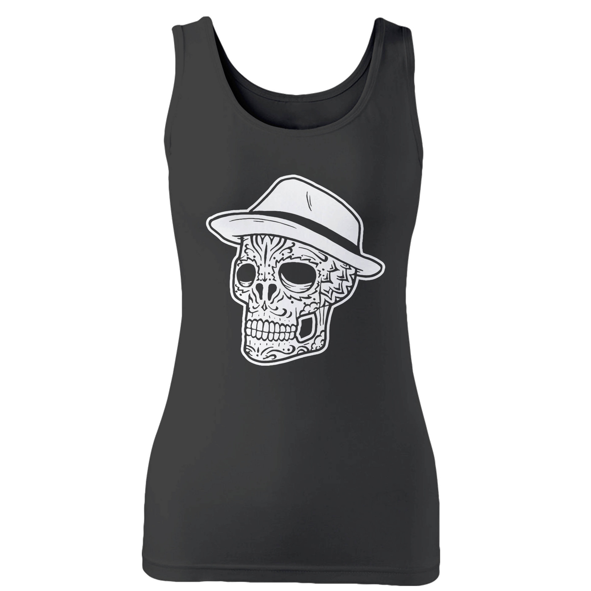 Skull In The Fedora Hat Men Tank Top