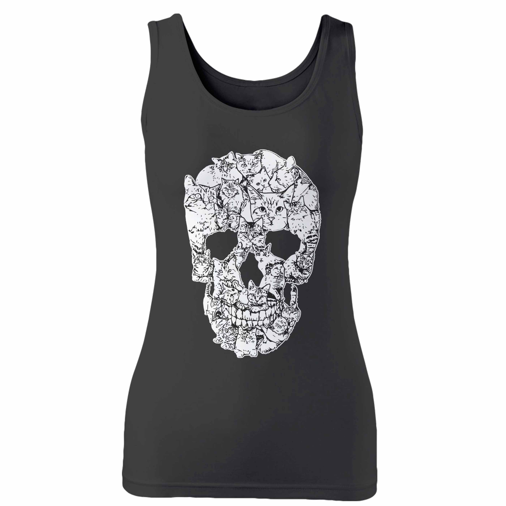 Cat Skull Halloween Men Tank Top