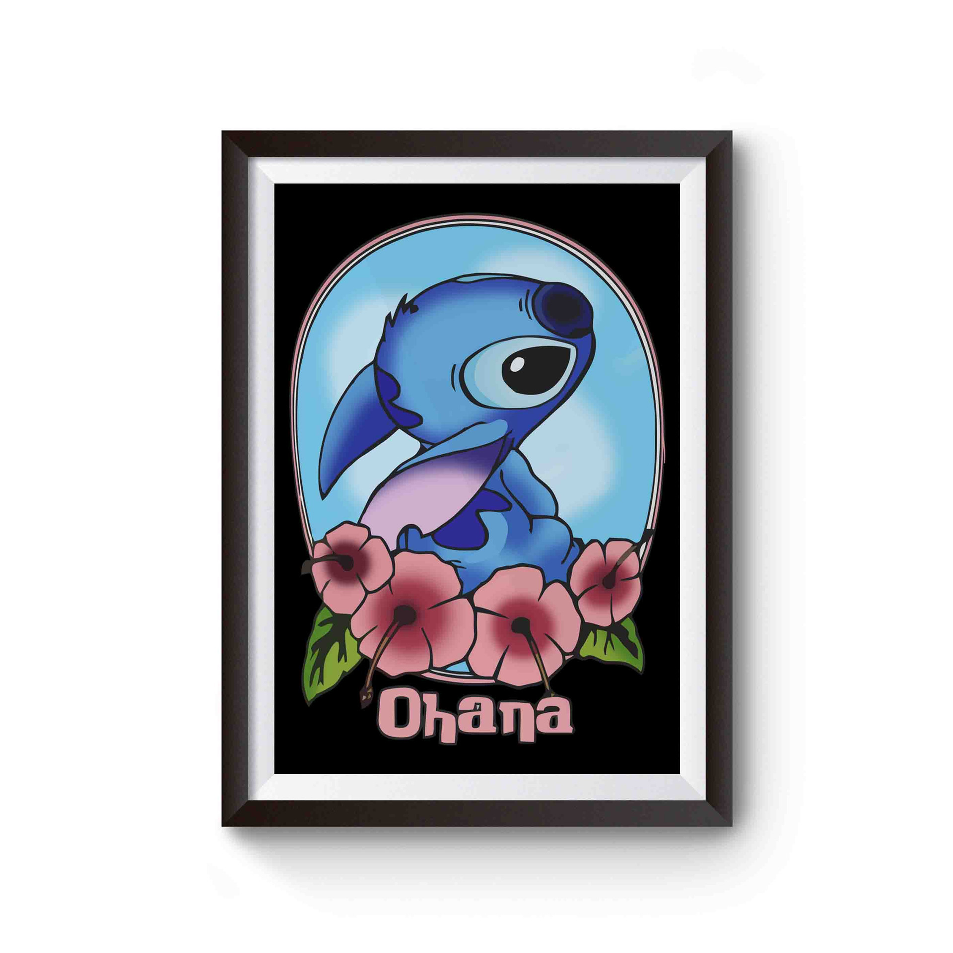 Stitch Ohana Cute Stitch Coffee Poster