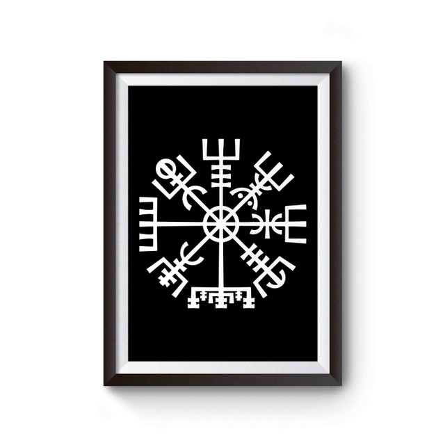 Vegvísir Viking Compass Symbol Poster