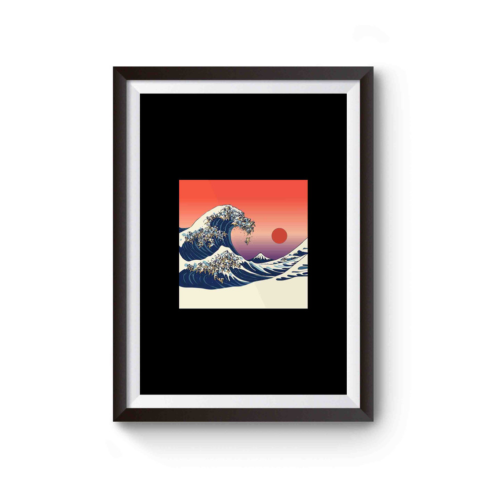 The Great Wave Of Pug Poster