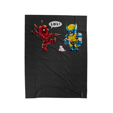 Deadpool Wolverine Ice Cream Marvel Superhero 1 Velveteen Blanket