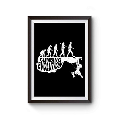 Climbing Evolution Rock Climb Mountain Science Funny Poster