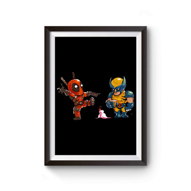 Deadpool Wolverine Ice Cream Marvel Superhero Poster