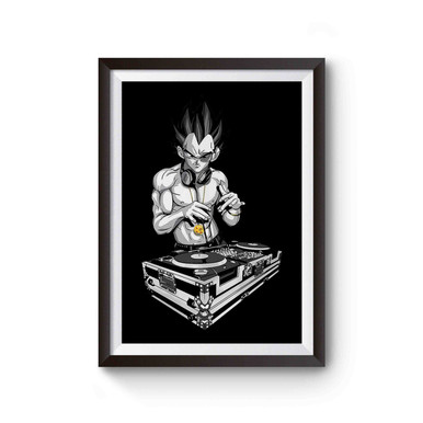 Goku Dj Decks Mixing Dragon Baller Poster