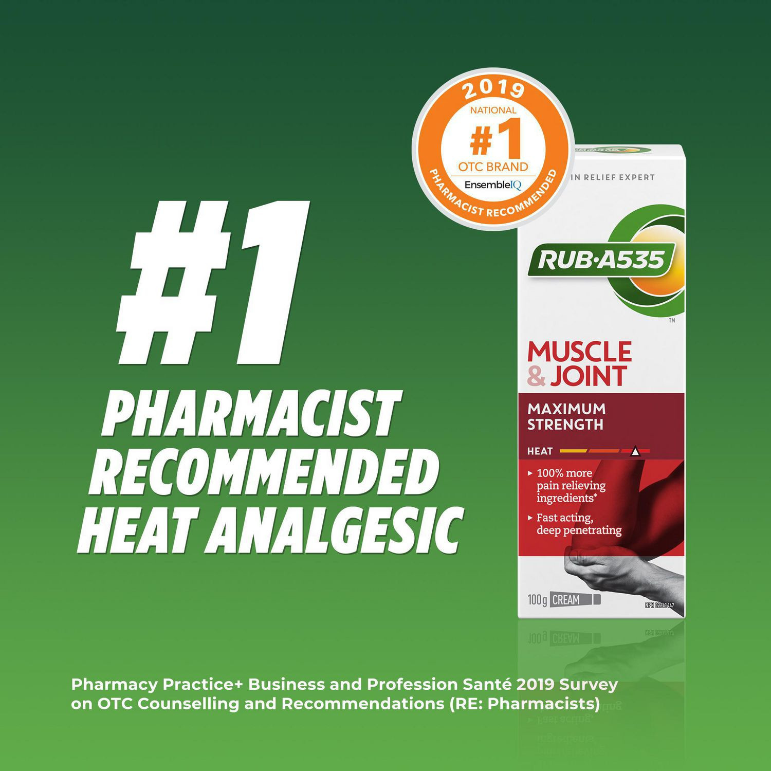 RUB A535 Muscle & Joint Pain Relief Heat Cream, No Odour, Extra Strength