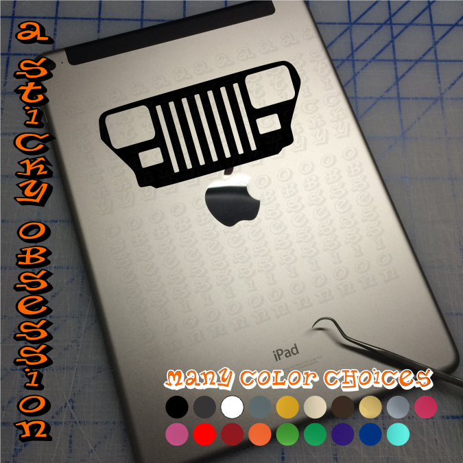 Jeep Wrangler YJ Grill Decal Sticker - A Sticky Obsession