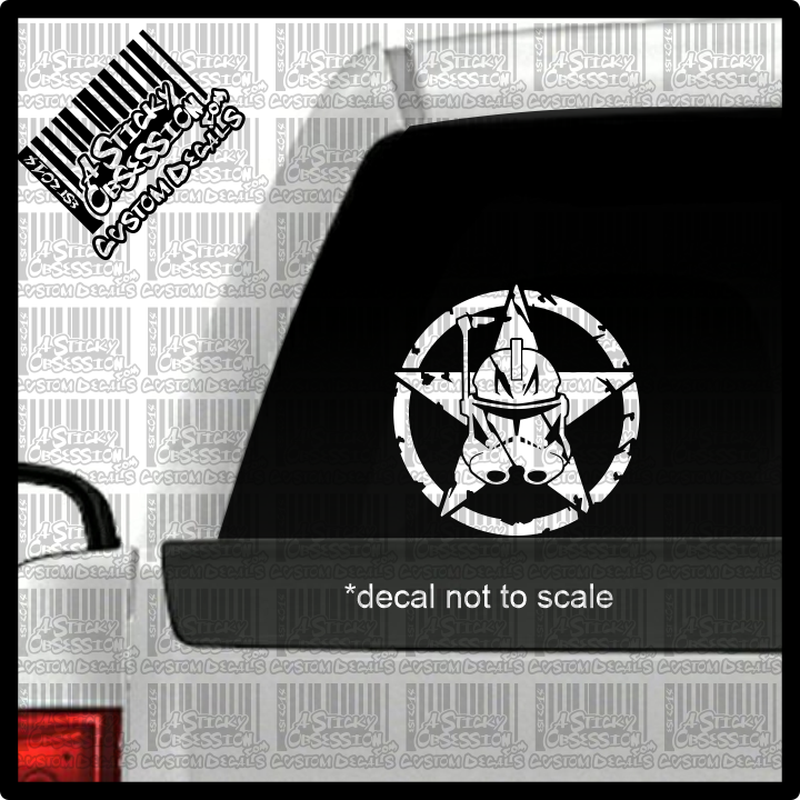 Distressed Captain Rex Star Decal - A Sticky Obsession
