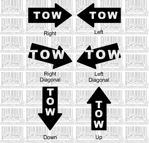 Race Car Tow Hook Arrow Decal Sticker - A Sticky Obsession