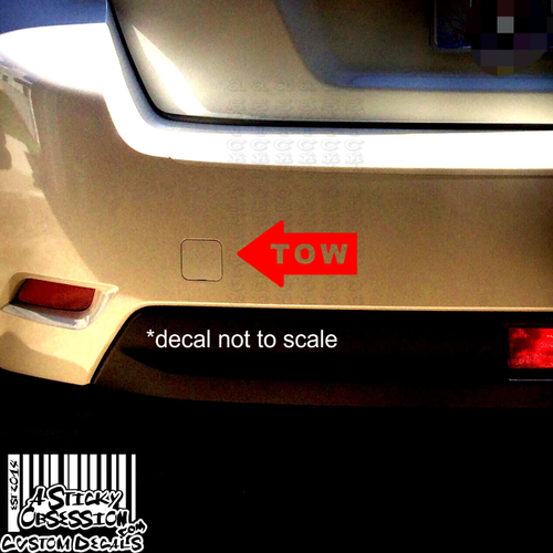 Race Car Tow Hook Arrow Decal Sticker - A Sticky Obsession