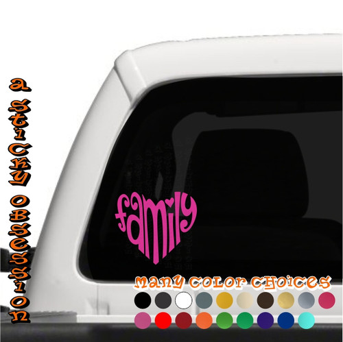Family Heart 2 Custom Die-Cut Decal - A Sticky Obsession