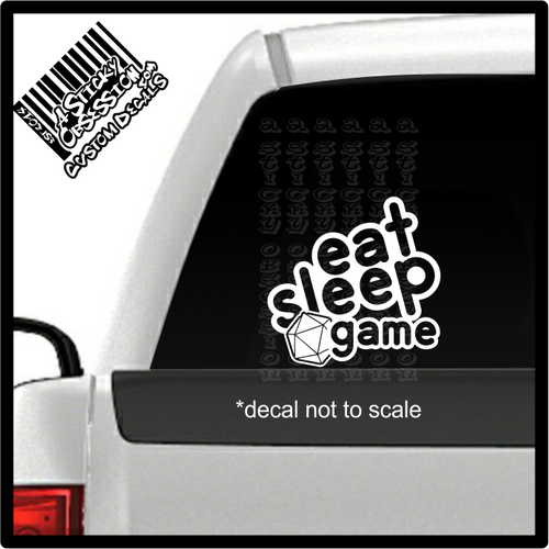 Eat Sleep Game D20 Decal Sticker - A Sticky Obsession