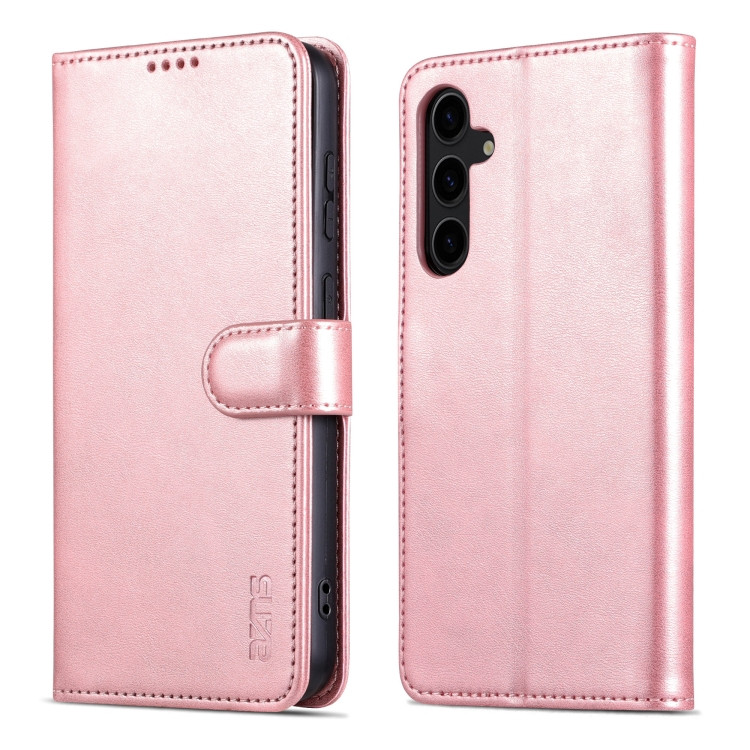 Samsung Cases - Galaxy S24+ Cases Flip Leather Texture Gold Rose