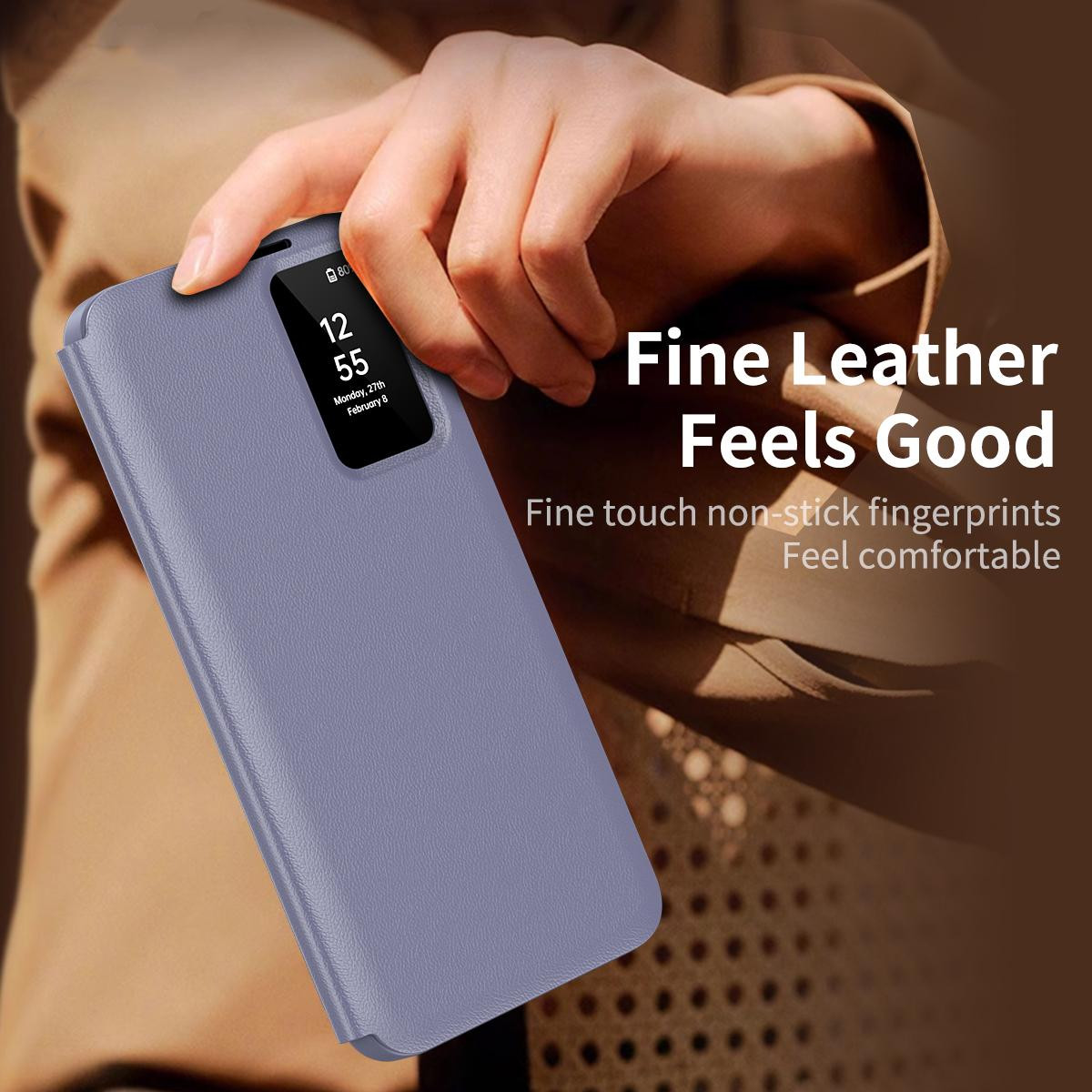 Samsung Galaxy S25 Ultra 5G Smart View Window Leather Phone Case with ...