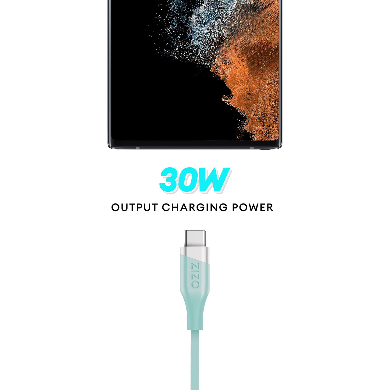 ZIZO PowerVault Cable USB-C to USB-C 6FT - Teal ZPV-DC-USBCTOC6FT-TL