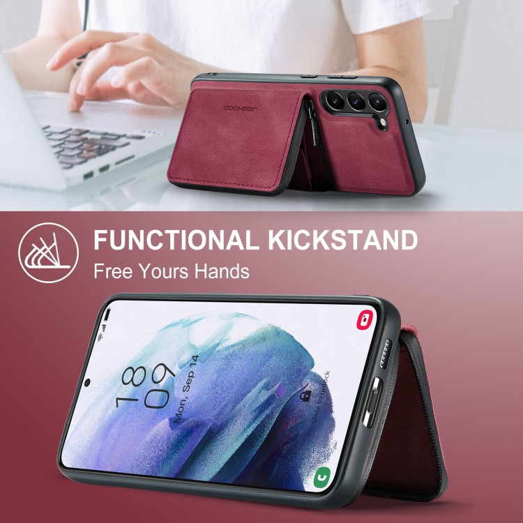 Samsung Cases - Galaxy A54 5G Cases Flip Leather Magnetic Zipper Red