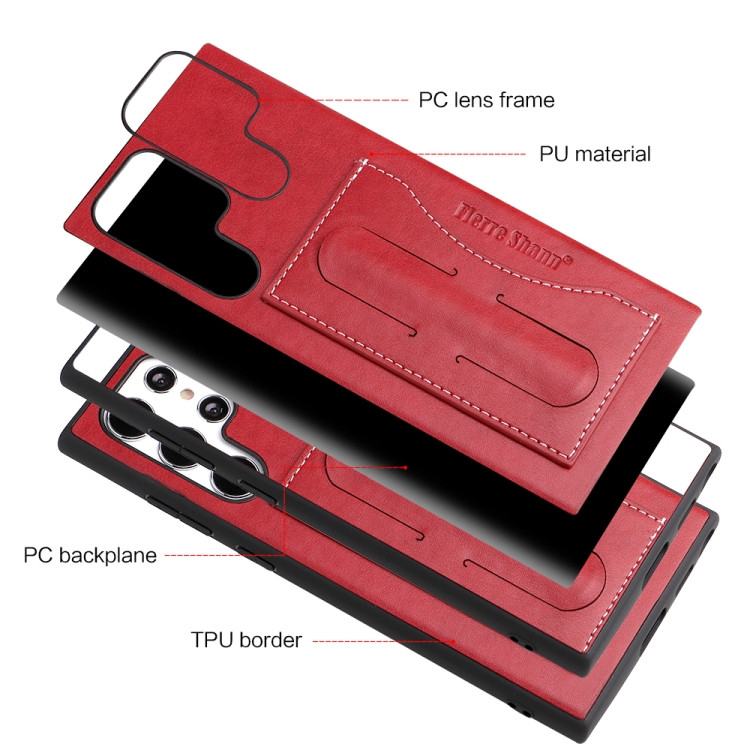 Samsung Cases - Galaxy S22 Ultra Cases Fierre Shann Leather Red