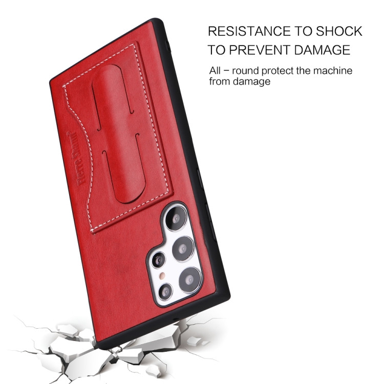 Samsung Cases - Galaxy S22 Ultra Cases Fierre Shann Leather Red